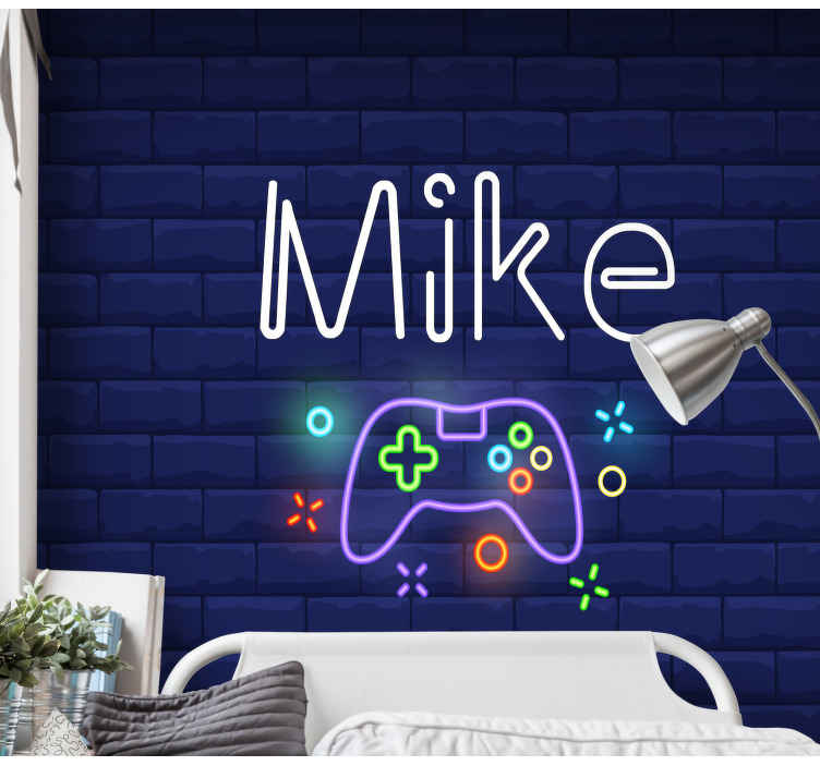 console controller with neon lights custom wall mural - TenStickers