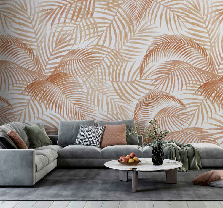 Exotic palms Terracotta wall mural