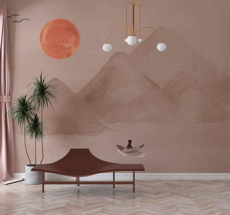 Japanese atmosphere terracotta wall mural