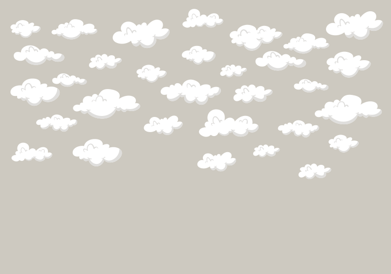 Clouds pattern nursery wall mural