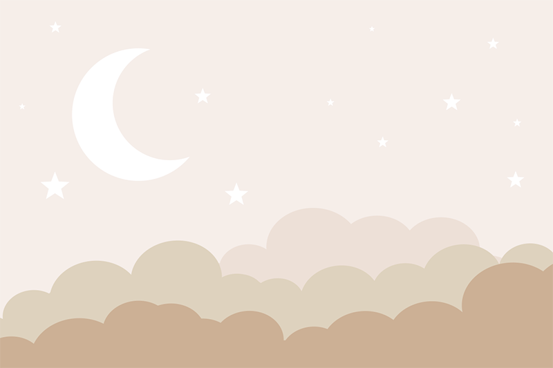 Wolken met sterren foto behang babykamer