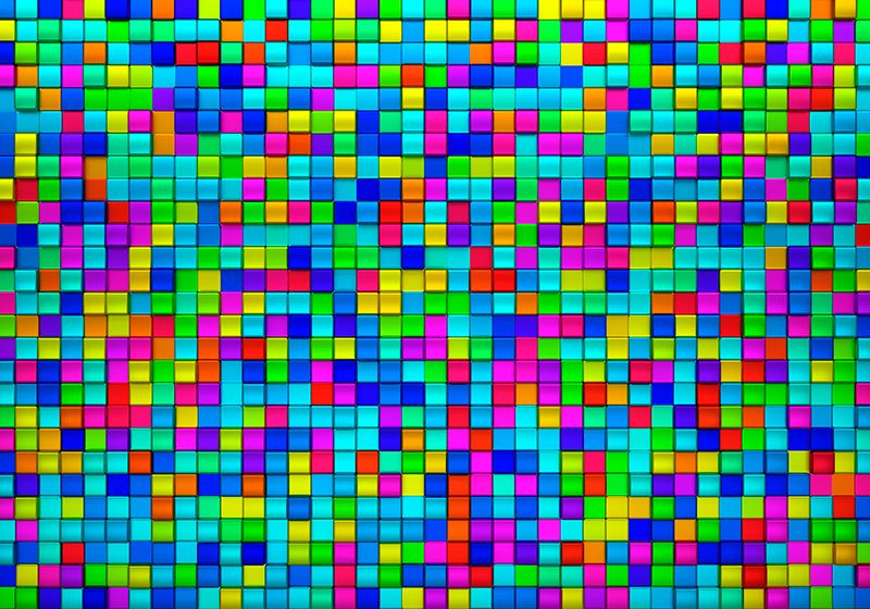 Colourful cubes 3D Wall Mural - TenStickers