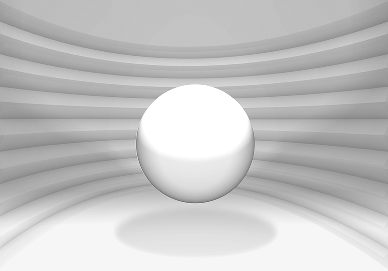 Abstract floating ball in hole white 3d wallpaper - TenStickers