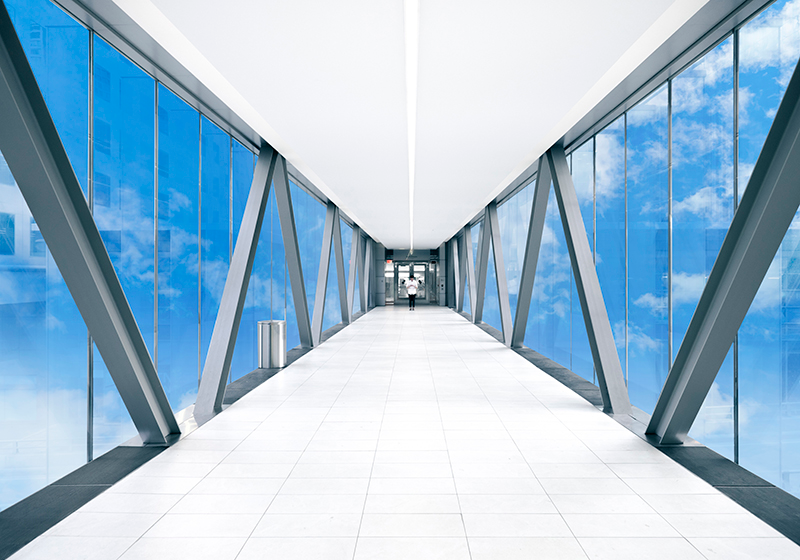 Corridor bridge in the sky 3d wallpaper - TenStickers