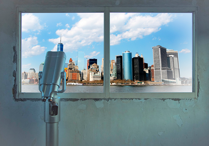 Urban Skyline View wall mural city