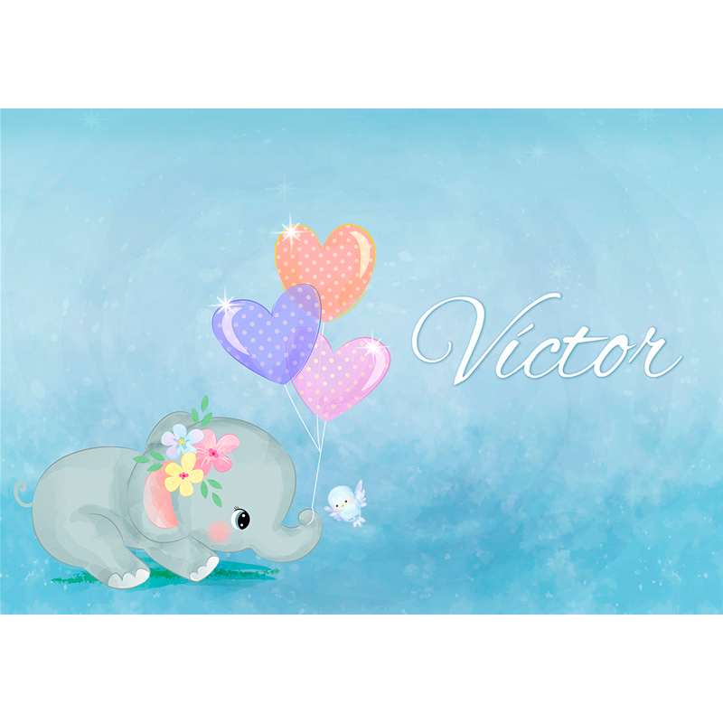 Bebek fil kişiselleştirilmiş kreş duvar resmi - TenStickers