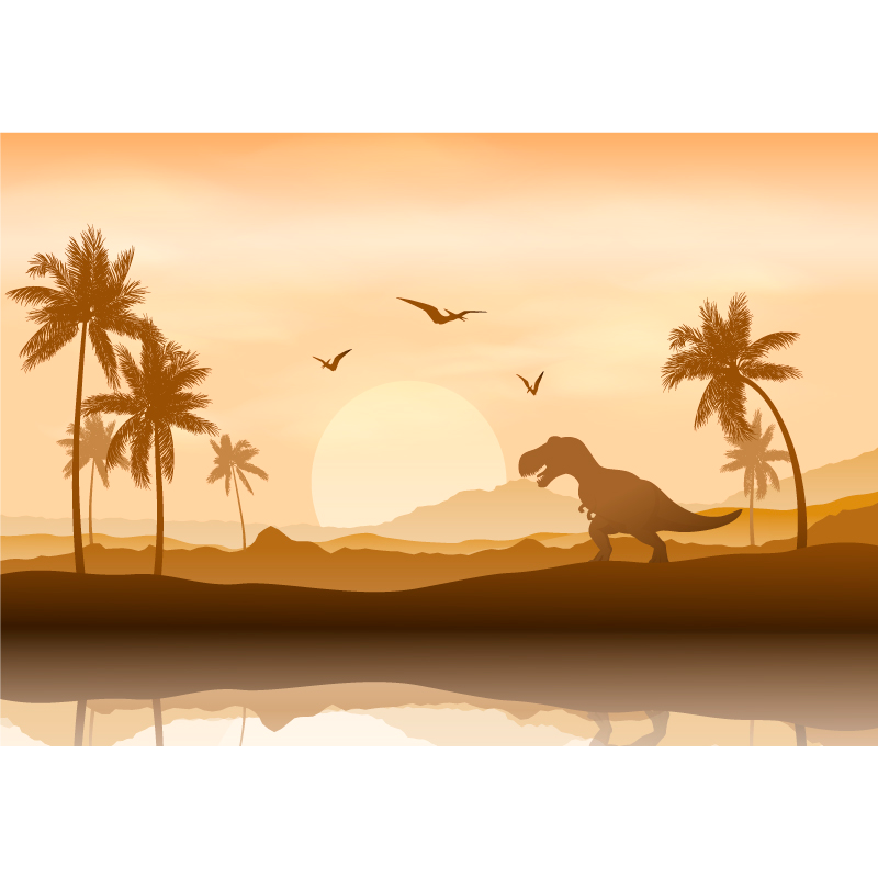 Dinosaur Sunset Landscape nature wall mural