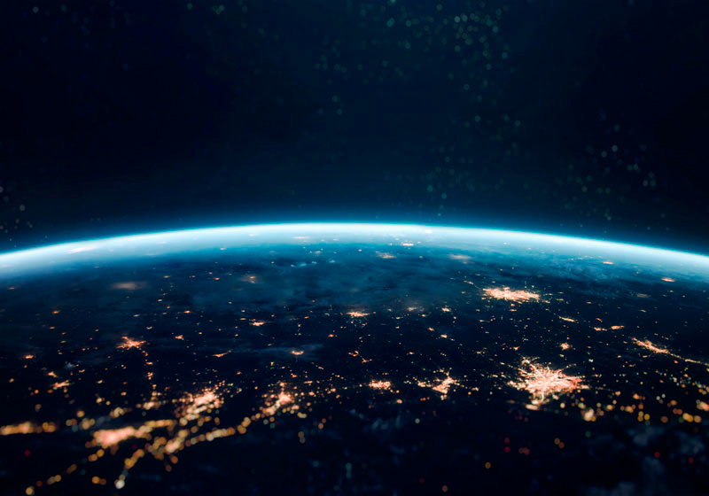 fotomurale 3d paesaggio Terra di notte - TenStickers