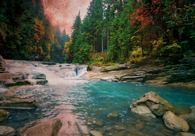 Photo view on a cascade visual effects wall sticker - TenStickers