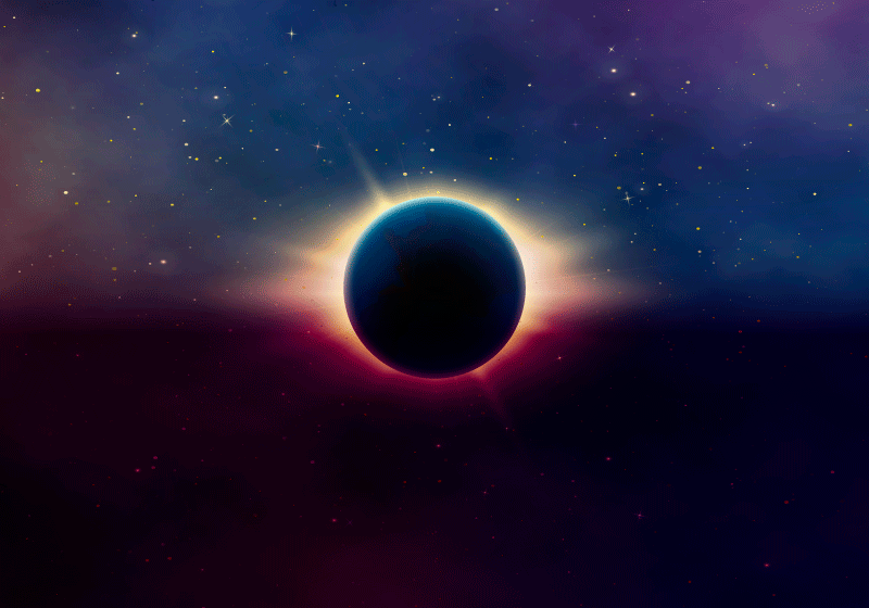 Eclipse presence space wall mural