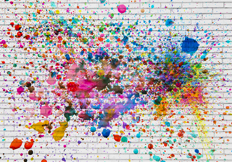 Multicolour paint splash tile photo wall mural - TenStickers