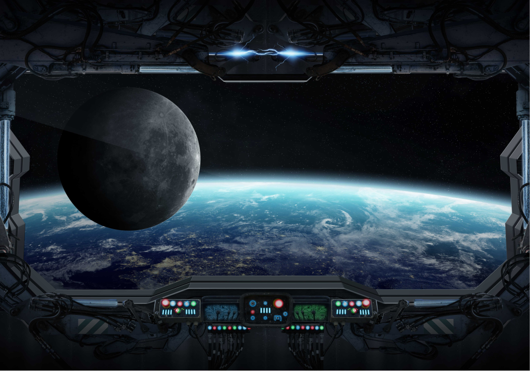 Space views 3D effect mural wallpaper - TenStickers