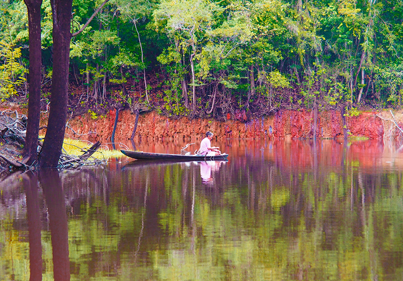 Serene Canoeing Scene landscape wall mural