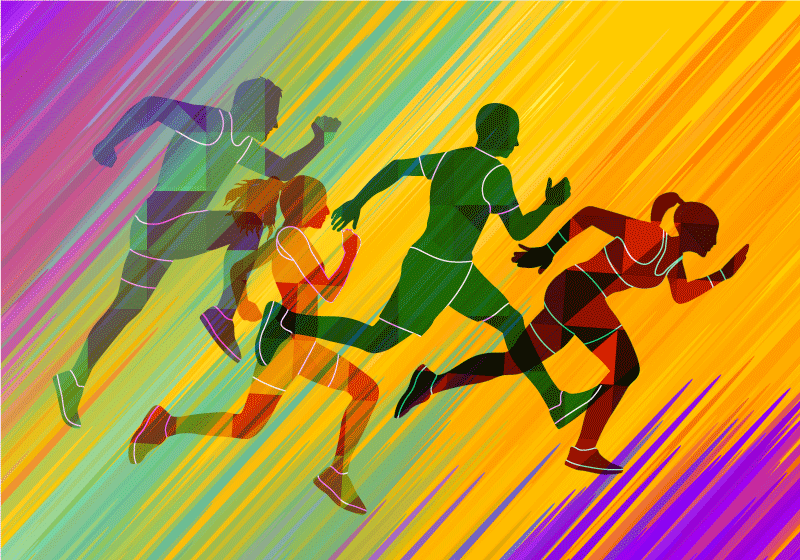 Running fitness painting murals - TenStickers