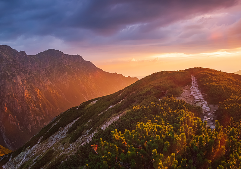 Zakopane noc góry fototapeta góra - TenStickers