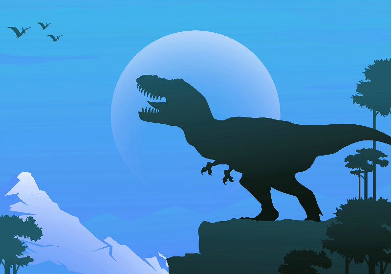 Mural animal T-rex enojado rugiendo - TenVinilo