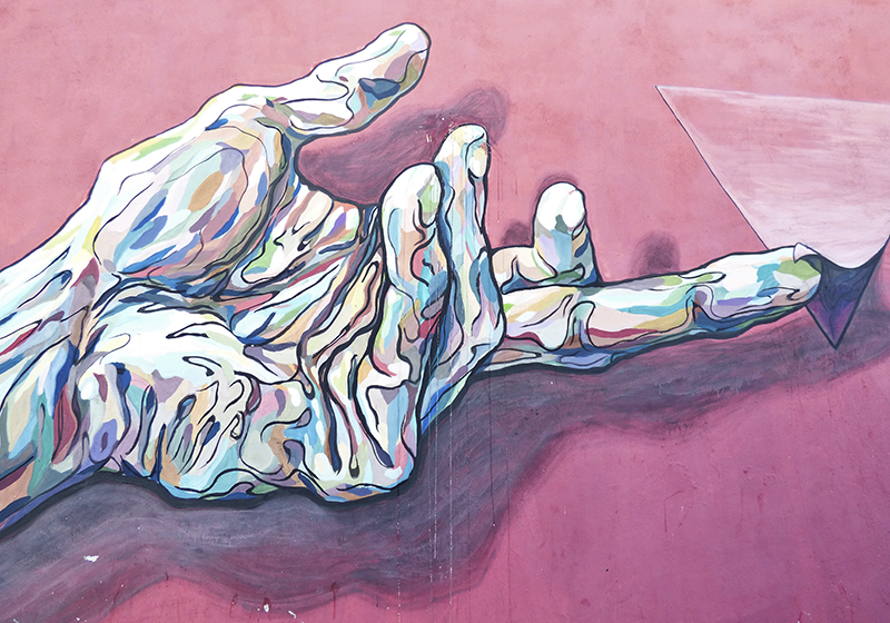 Abstract Hand Gesture wall mural painting