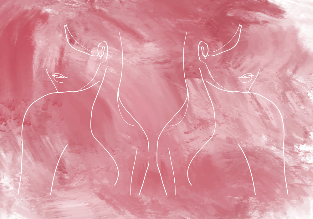 Minimalist Female Forms painting mural