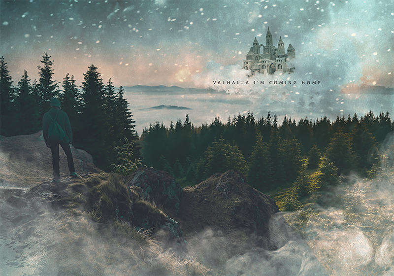 Bifrost porten til valhalla fantasy fototapet - TenStickers