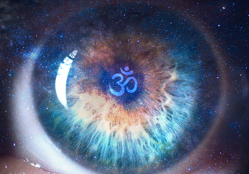 Ochi cu ohm semn spațiu tapet mural - TenStickers