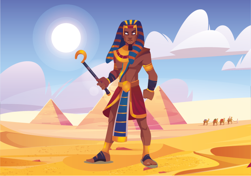 Fáraó ramses ii design modern falfestmény - TenStickers