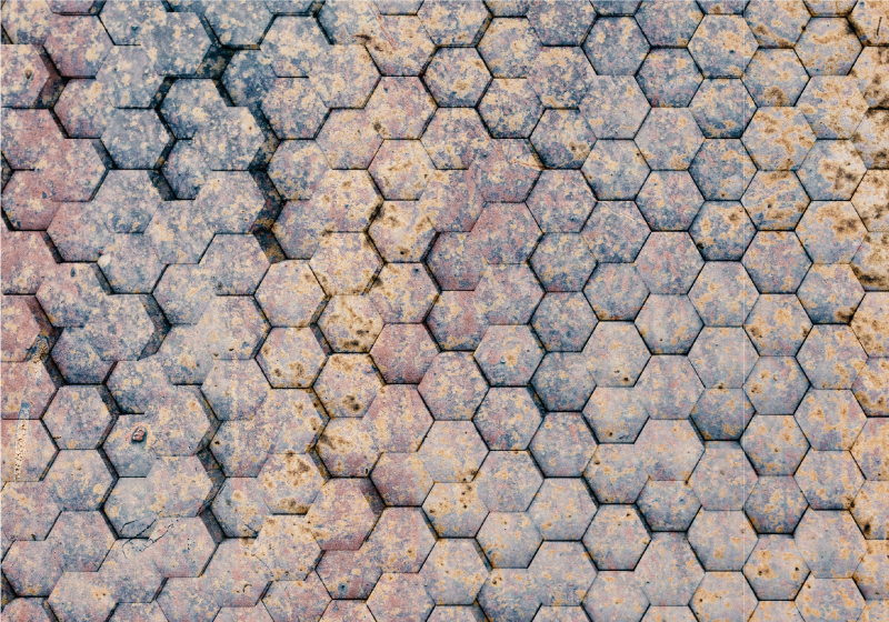 Hexagon block industrial pattern 3d mural wallpaper - TenStickers