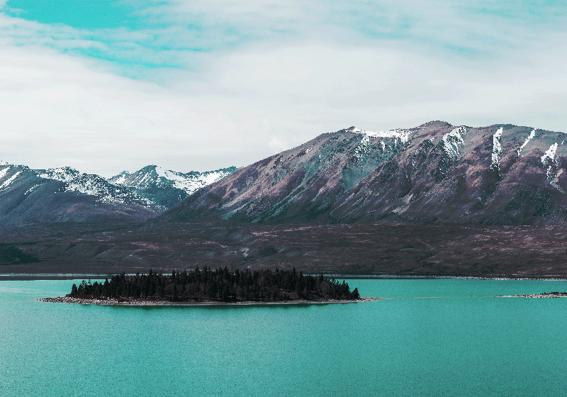 Landskab med lille ø tapet foto - TenStickers