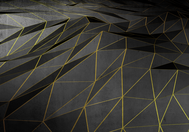 Modern svart & guld 3d fototapeta tapeter - Tenstickers