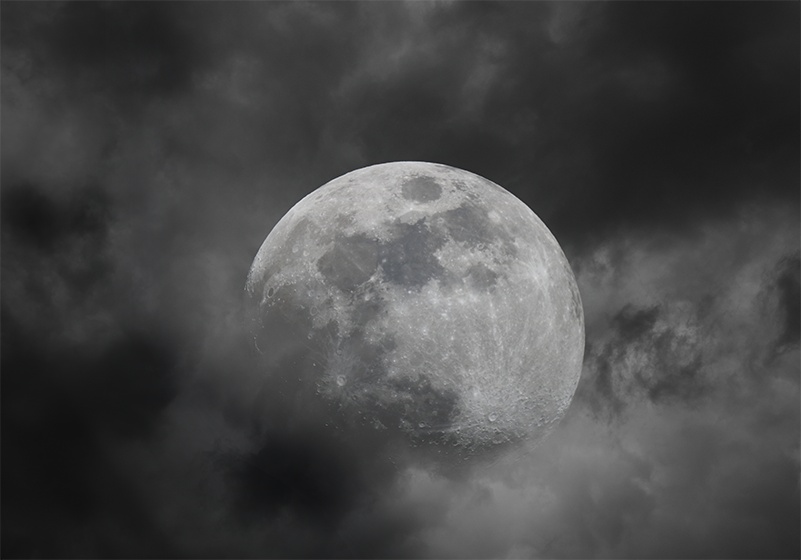 Fotomural galaxia Diseño espacial planeta gris - TenVinilo