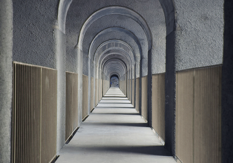 Endless archway perspective 3d mural wallpaper