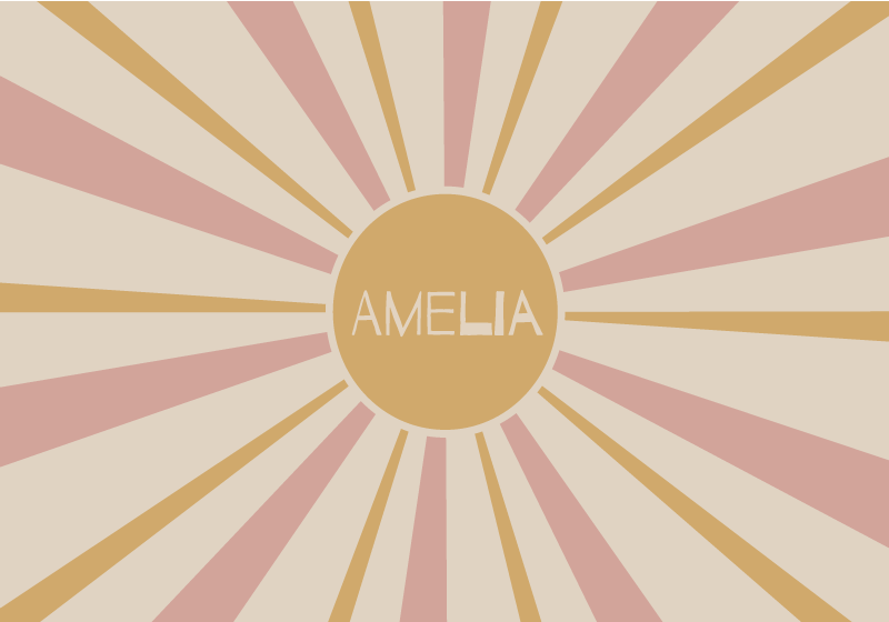 fotomural vinílico abstrato colorido do sol "boho" - TenStickers