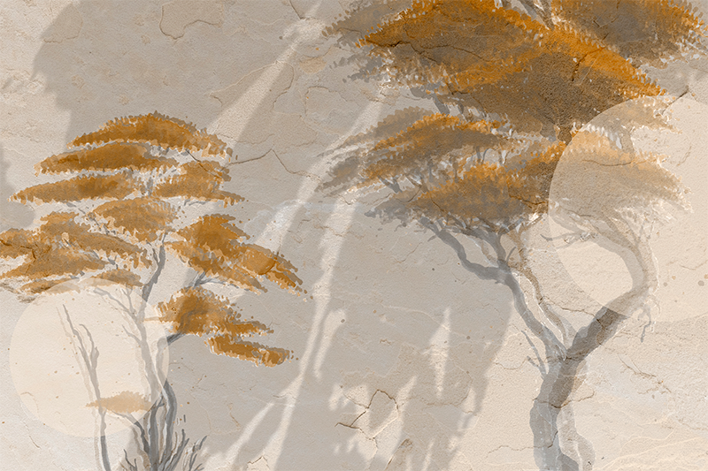 Graceful Tree Silhouettes nature wall mural