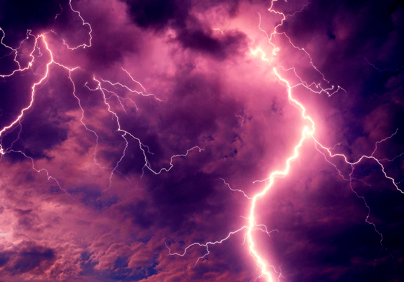 Mraky a blesky Nebe foto tapeta - TenStickers