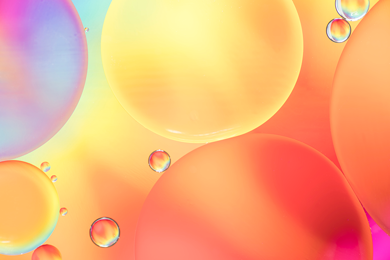 gradient bubbles 3D wall mural - TenStickers