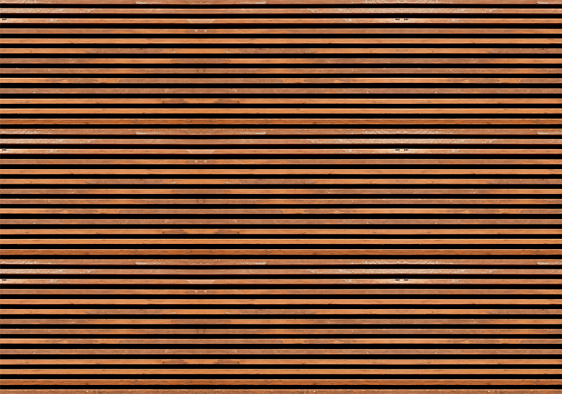 Wood effect wallpaper mural with horizontal slats - TenStickers