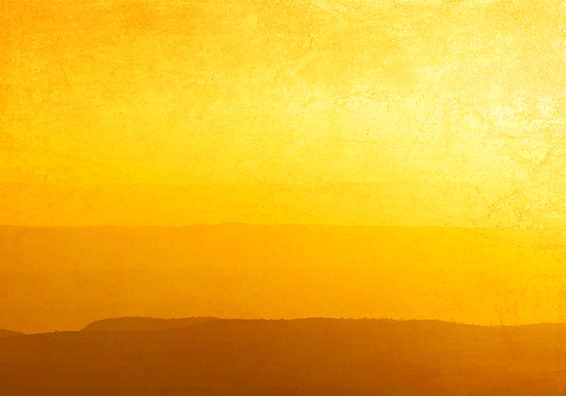 hills at sunset Yellow wall mural - TenStickers