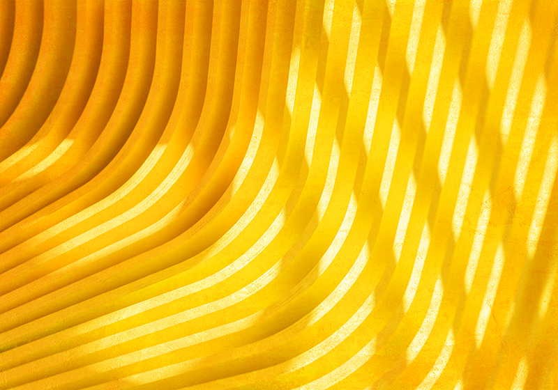 three dimensional waves Yellow wall mural