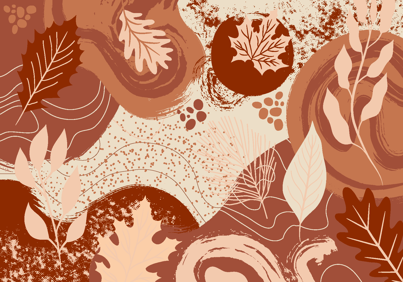 Plants and flowers Terracotta wall mural