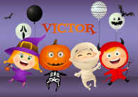 Vesel halloween risba tapeta za stenske slike - TenStickers