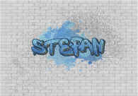 Slaapkamer fotobehang Blauwe graffiti - TenStickers