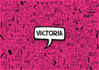 Picturi personalizate roz personalizate cu doodle - TenStickers