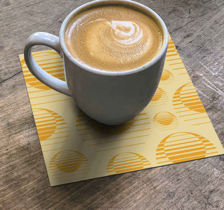 Retro sun pattern vintage coasters