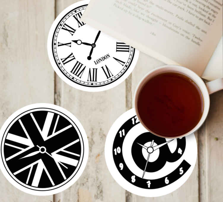 Watch faces modern drink coaster - TenStickers