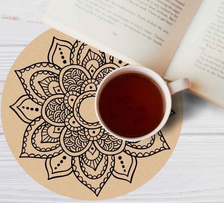 Mandala fából készült minta sör alátétek - TenStickers