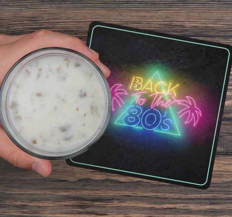Neon 80s Retro geek coasters
