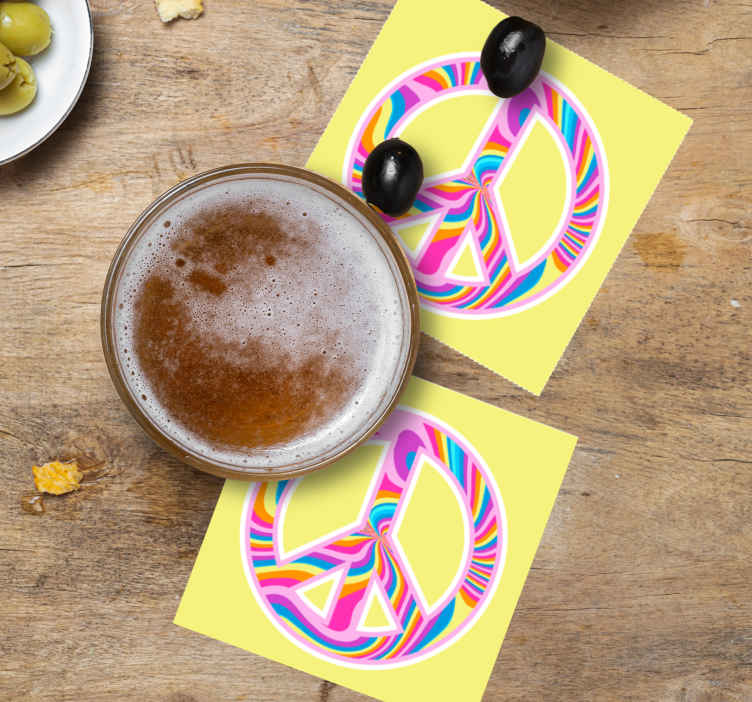 Symbol psychedelického mieru retro tácky - Tenstickers