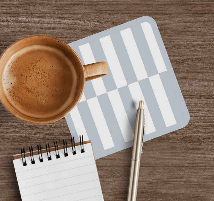"Hampton Style" gray lines set texture effect coaster - TenStickers