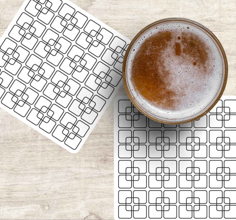 Sorte firkanter urbane mønster moderne underlag - Tenstickers