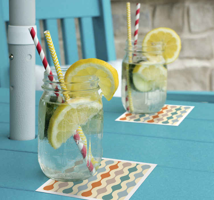 Wavy Multi-Colored Patterns coasters