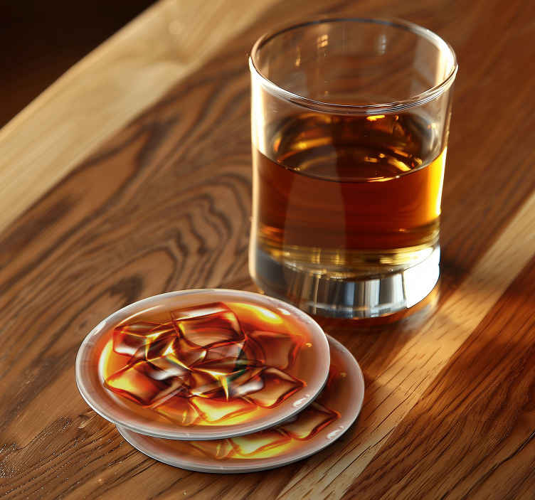 Whisky glass texture drink coasters